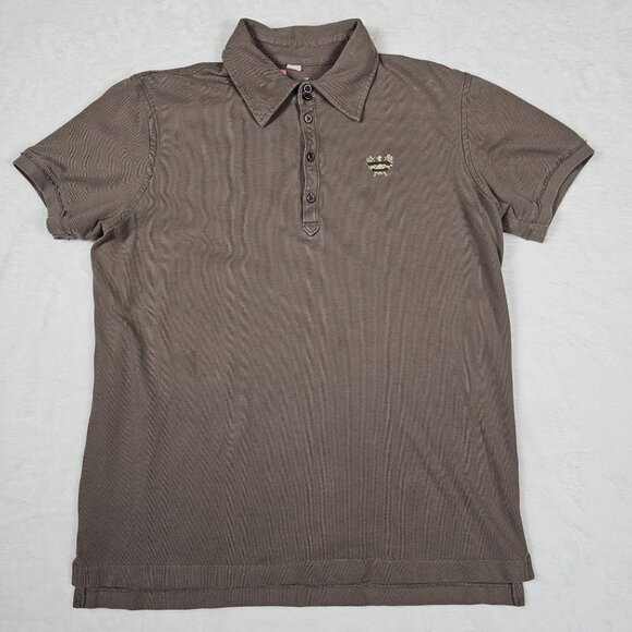 Diesel | Shirts | Diesel Mens Xl Polo Shirt Brown With Embroidered ...